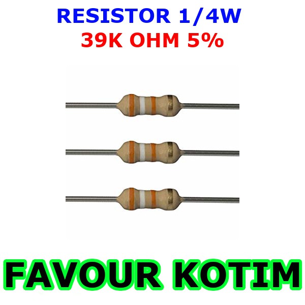 Jual RESISTOR 39K OHM 1/4 WATT 5% R 1/4 W 0.25W 5 PERSEN FVKOTIM ...