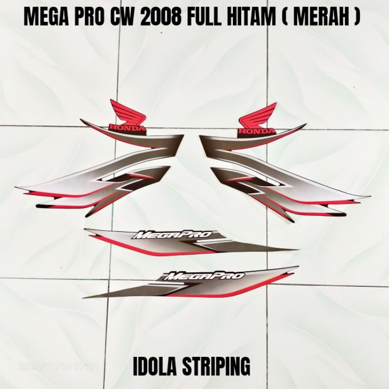 Jual Striping Mega Pro CW 2008 Full Hitam ( Merah ) | Shopee Indonesia