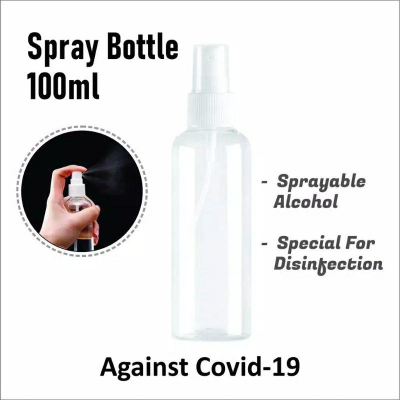 Jual Botol Spray 100 ml bening / transparan, spray putih. | Shopee ...