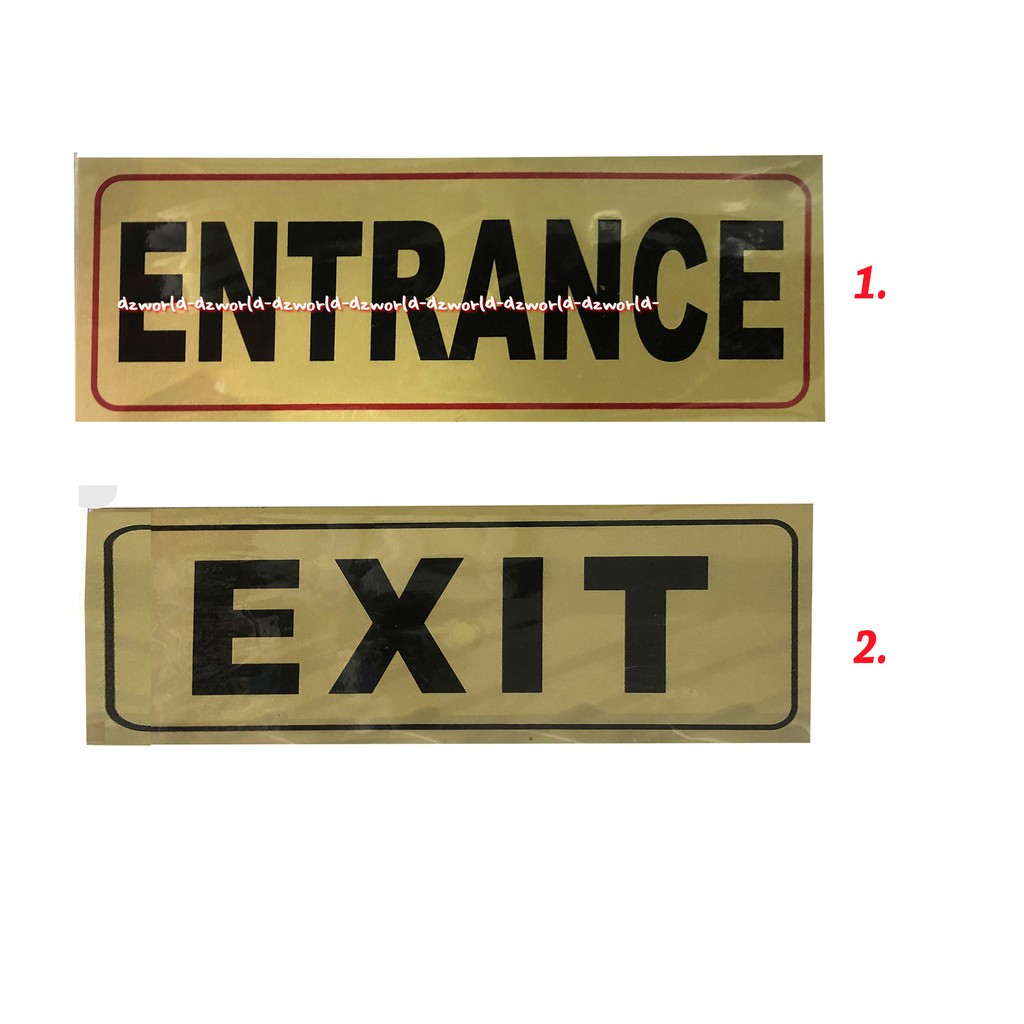Jual Sign Board Sticker Entrance Exit Stiker Tempel Alat Kertas Untuk ...