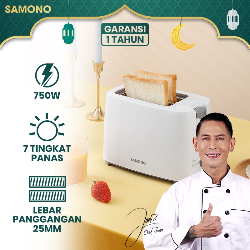 Jual Samono 750W Toaster Pemanggang Roti Listrik Bread Toaster 7 ...