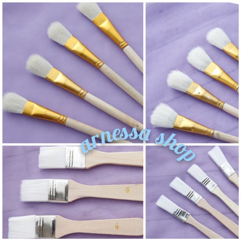 Jual 5pcs Kuas pengoles kuning telur kuas nastar kue kering kuas pipih ...