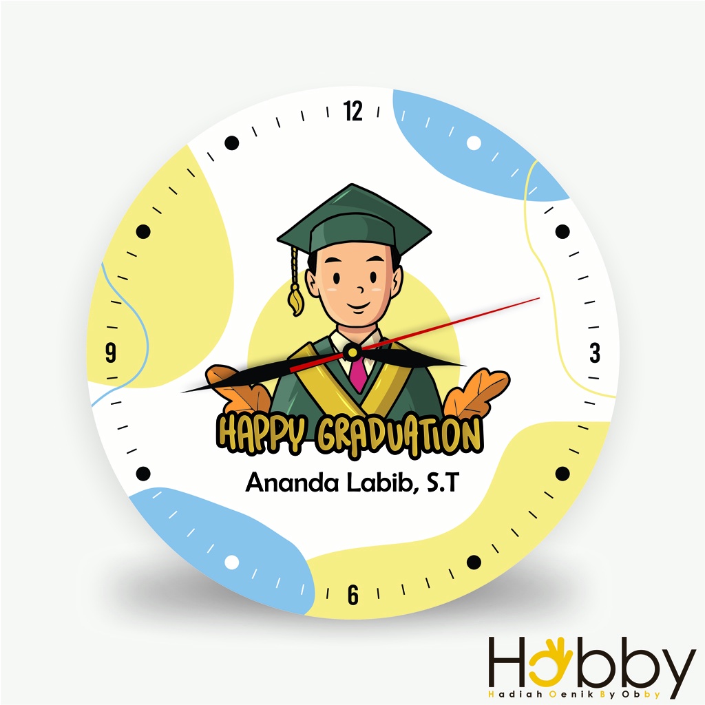 Jual JAM DINDING CUSTOM UNIK NAMA KARAKTER HADIAH WISUDA KAYU SOUVENIR ...