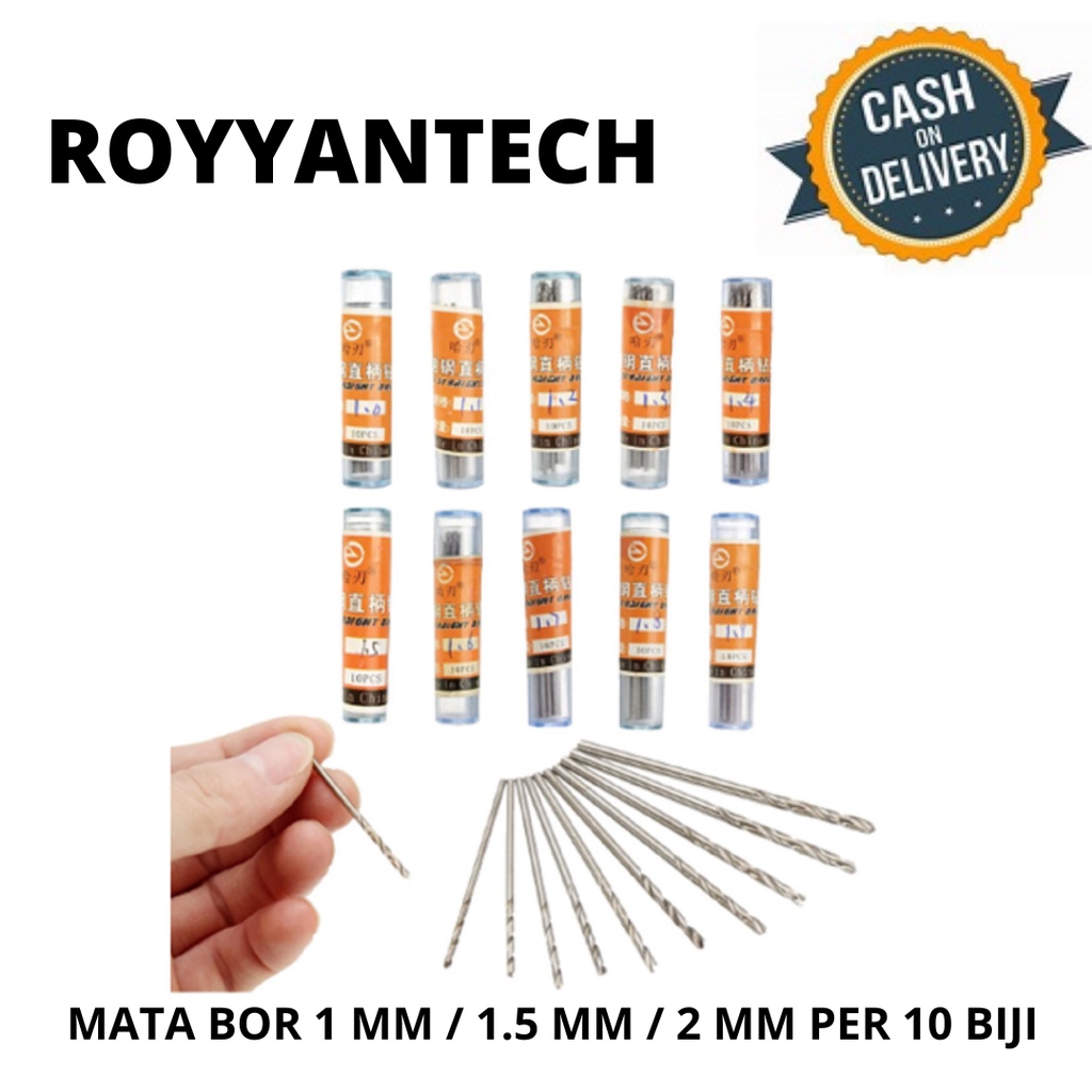 Jual MATA BOR 1MM 1,5MM 2MM PER 10 BIJI MATA BOR PCB MINI DRIL STRAIGHI ...