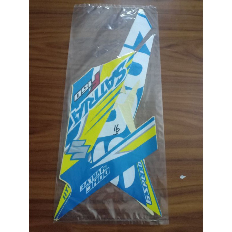 Jual striping sticker Suzuki Satria F SE GP 2016 biru kuning | Shopee ...