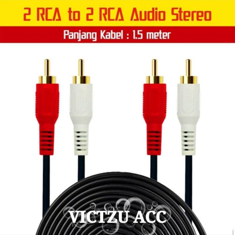 Jual Kabel 2 RCA to 2 RCA Kabel Penghubung dari TV ke Speaker Audio ...