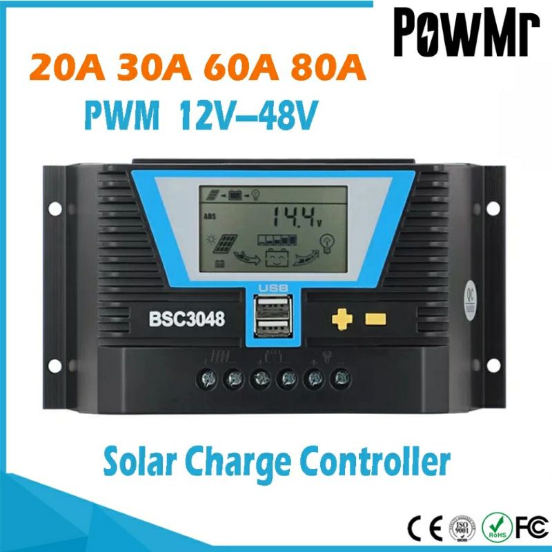 Jual Solar Charge Controller Powmr 12V 24V 36V 48V 30A BSC3048 PWM | Shopee Indonesia