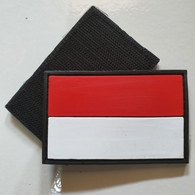 Jual patch rubber logo bendera merah putih indonesia / tempelan emblem ...