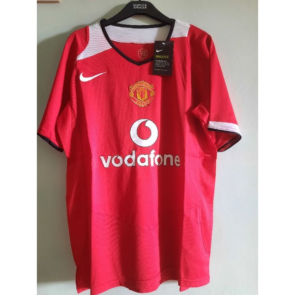 Jual Jersey Retro Manchester United MU Vodafone | Shopee Indonesia