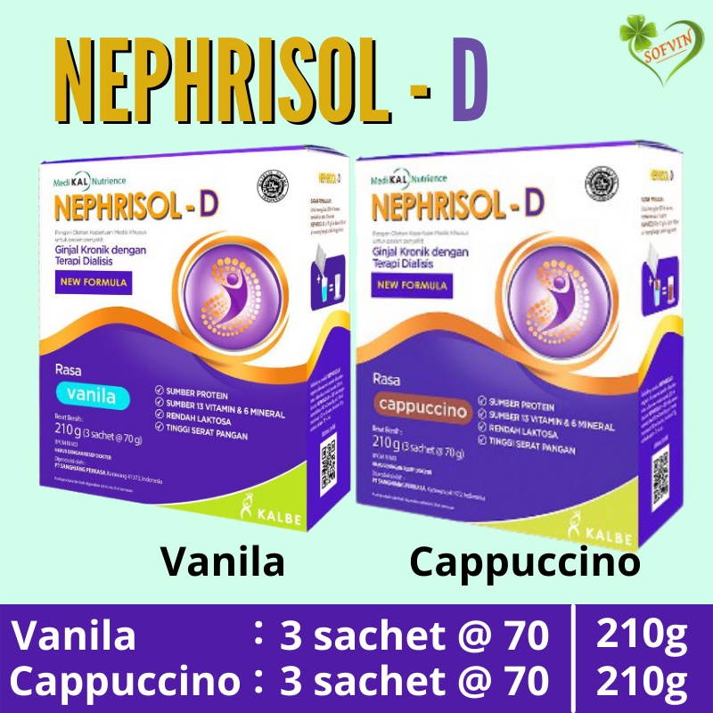 Jual Nephrisol-D 210g Vanila - 210g Cappuccino Susu Nutrisi Untuk ...