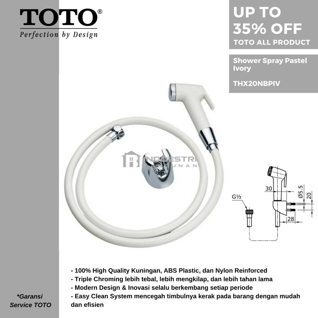 Jual Jet Shower TOTO THX 20NBPIV (Pastel Ivory) Shower Spray TOTO ...