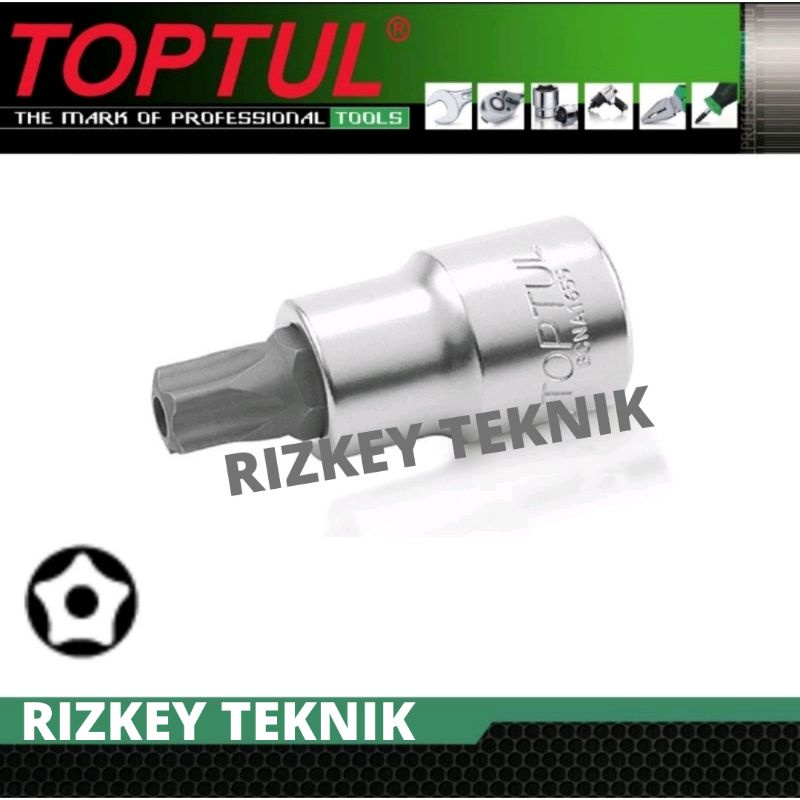 Jual TOPTUL 1/4" Atau 1/2" DR Kunci Bospom Star Bit Socket T30 Dengan ...