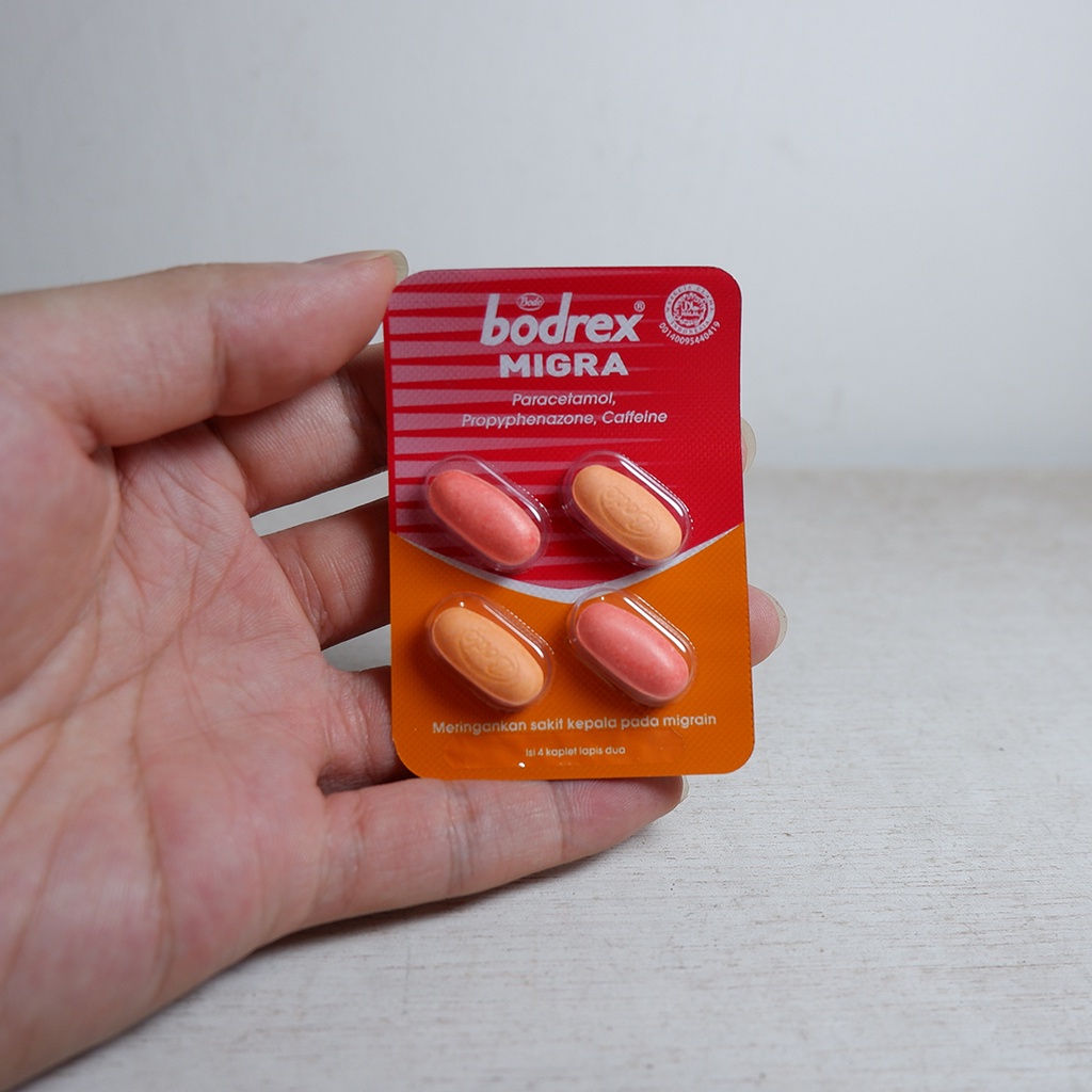 Jual Obat Sakit Kepala Migrain Murah Bodrex Migra 4 Kaplet Lapis Dua ...