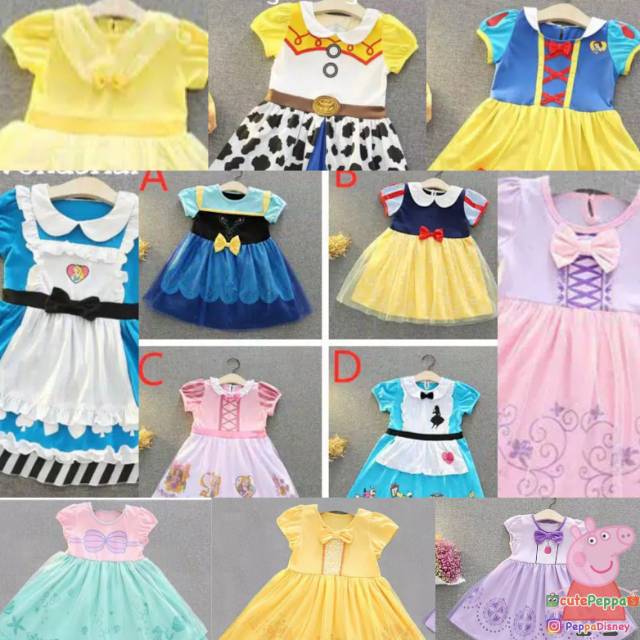 Jual Kostum disney princess belle ariel sofia / dress rapunzel princess ...