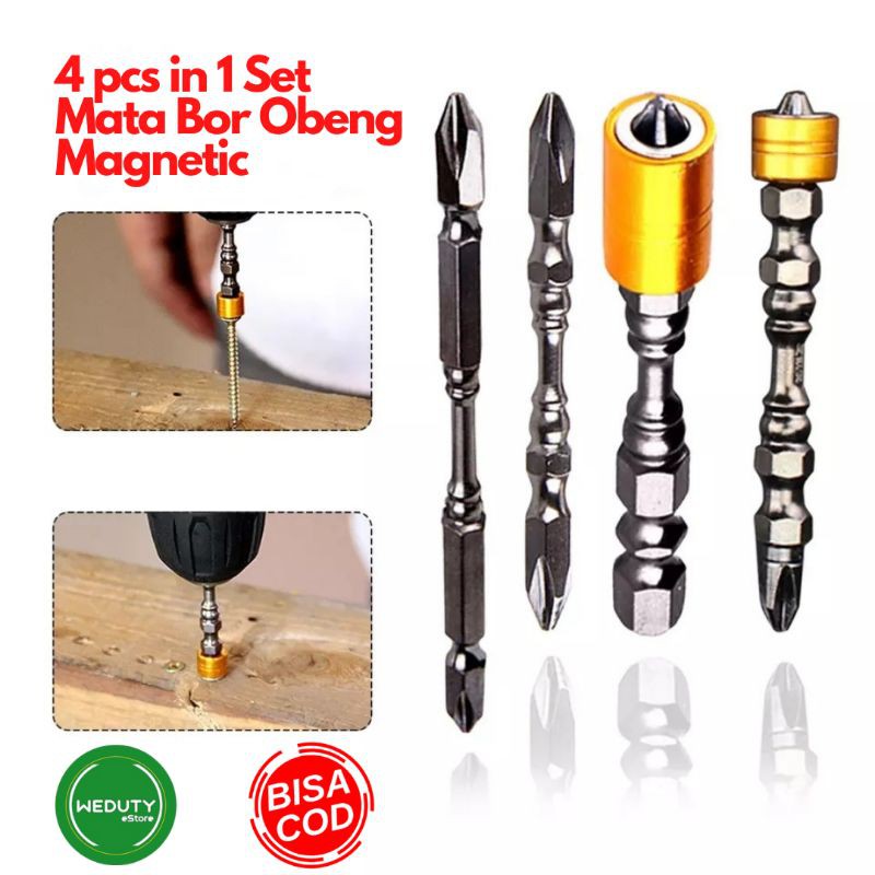 Jual 4 IN 1 SET MATA BOR OBENG MAGNET MAGNETIK PHILIPS MAGNETIC SCREW ...