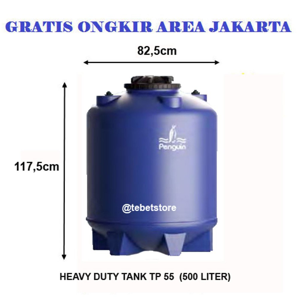 Jual TANGKI AIR PENDAM HEAVY DUTY TANK MERK PENGUIN 500 LITER TIPE TP ...
