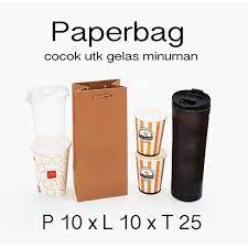 Jual paper bag BOTOL polos 10X10X25 MINUMAN paperbag coklat tas kertas ...