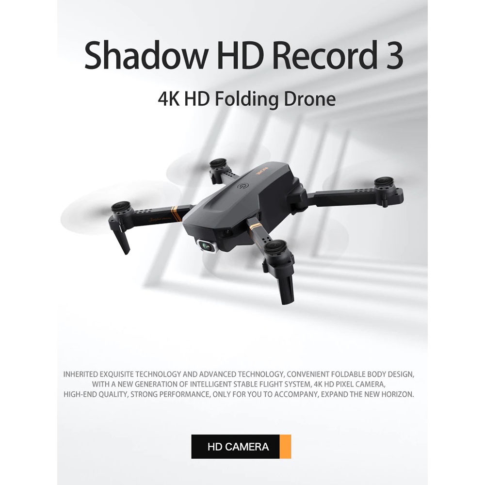 Jual Quadcopter Drone RC WiFi Dual Drone Camera 4K 2.4 GHz Hitam 4D-V4 ...
