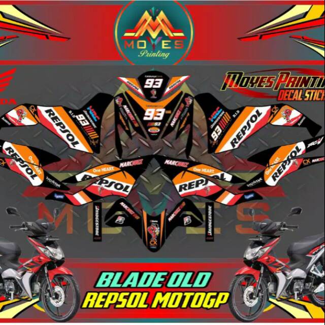 Jual Decal fulbody Honda Blade Old Repsol Sticker Striping Motor Blade ...