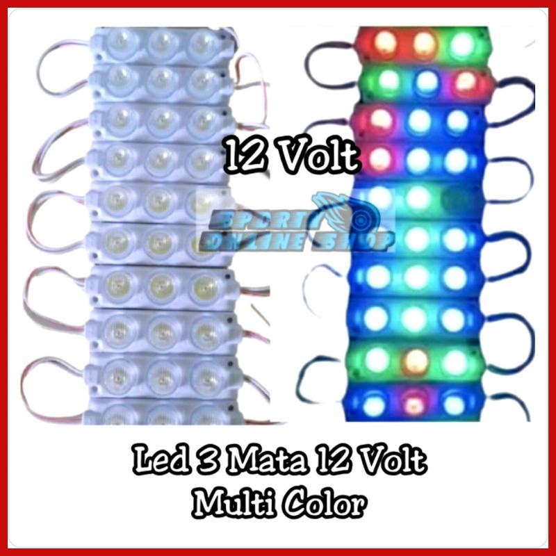 Jual Lampu Led 3 Mata Besar 12 Volt Multi Color | Shopee Indonesia
