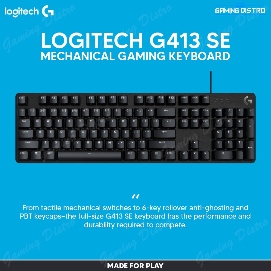Jual Logitech G413 SE Fullsize Aluminium & PBT Keycaps Mechanical ...