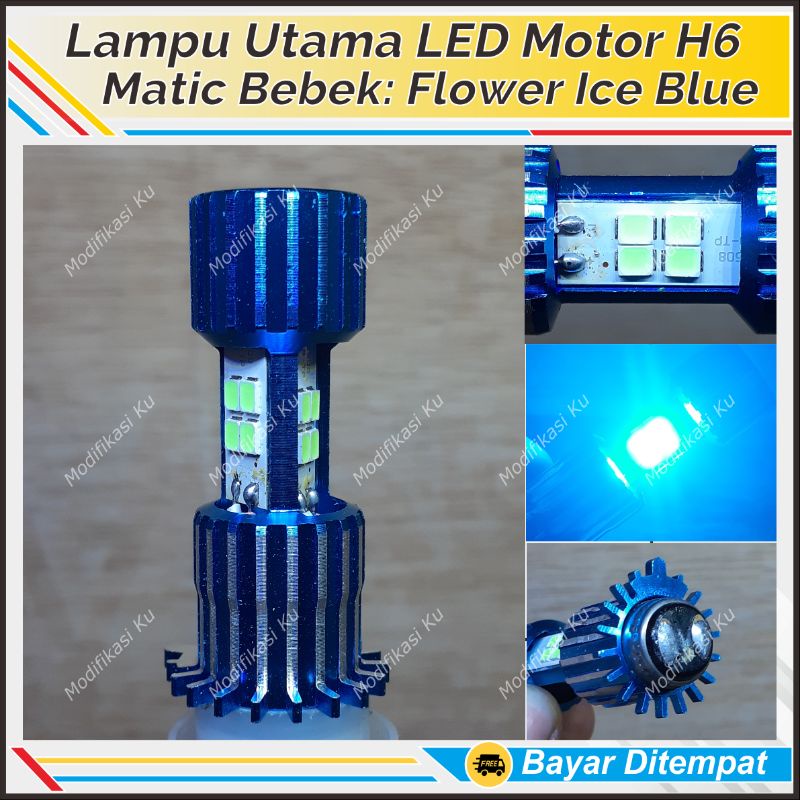 Jual LAMPU LED PUTIH UTAMA MOTOR BEBEK MATIC H6 POWER BRIGHT SERIE FLOWER 3S: SUPRA KHARISMA ...
