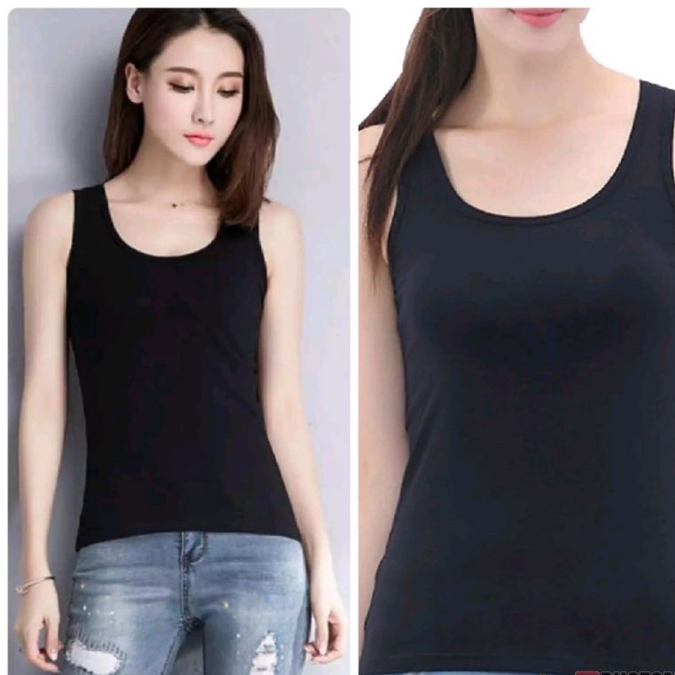 Jual TANK TOP TALI BESAR / TANGTOP POLOS / SINGLET WANITA | Shopee ...