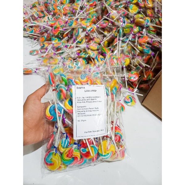 Jual paket permen lollipop premium bulat isi 50pcs by pabrik permen ...