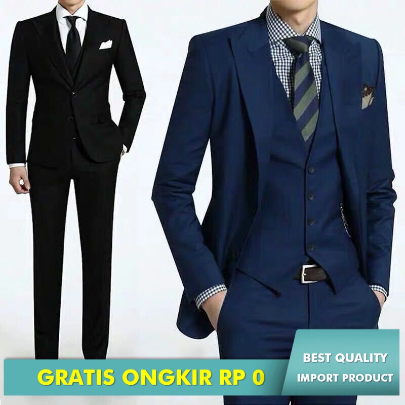 Jual Jas Pria New Pengantin Wanita Hitam Coat Slim Menyesuaikan Inggris ...