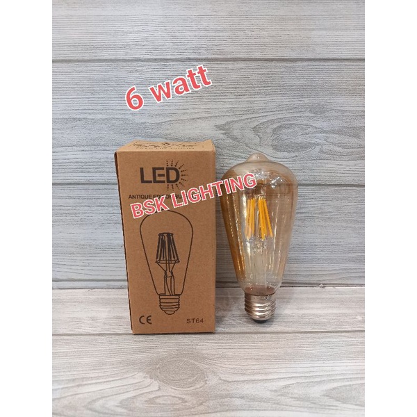 Jual Lampu edison led 6w/Lampu filamen St 64/Bohlam Led edison st 64 ...