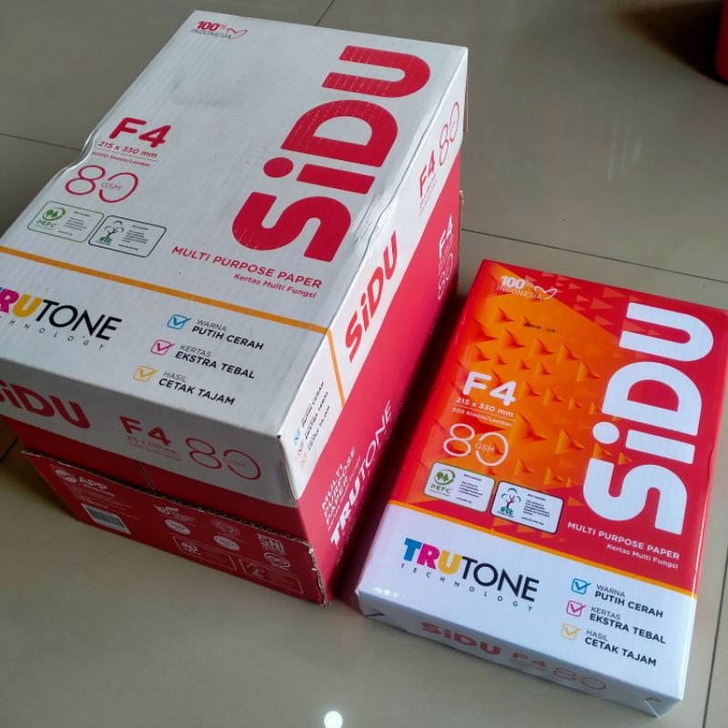 Jual Kertas HVS 80 GSM SIDU Kertas HVS 80 gram SIDU ukuran F4 | Shopee Indonesia