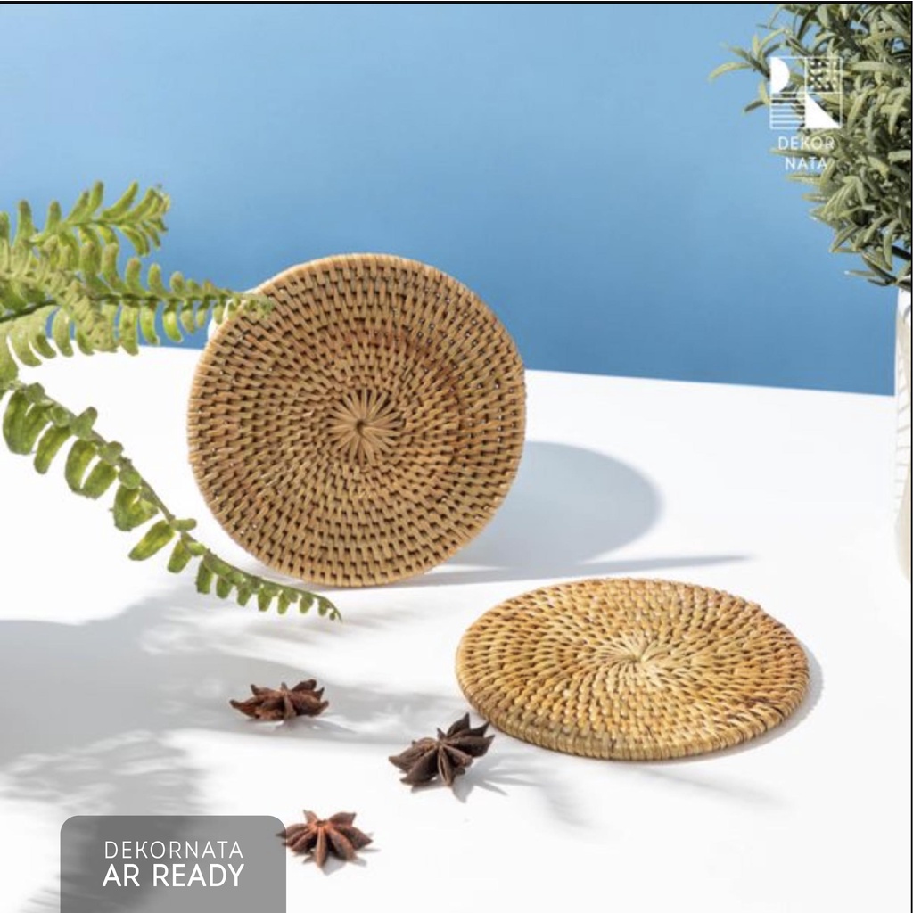Jual Dekornata Codi Rattan Coaster / Tatakan Gelas Rotan Anti Panas ...