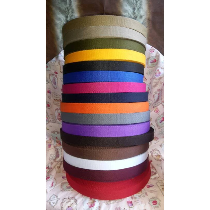 Jual tali tas polyester HALUS TEBAL 2,5 cm per meter banyak warna ...
