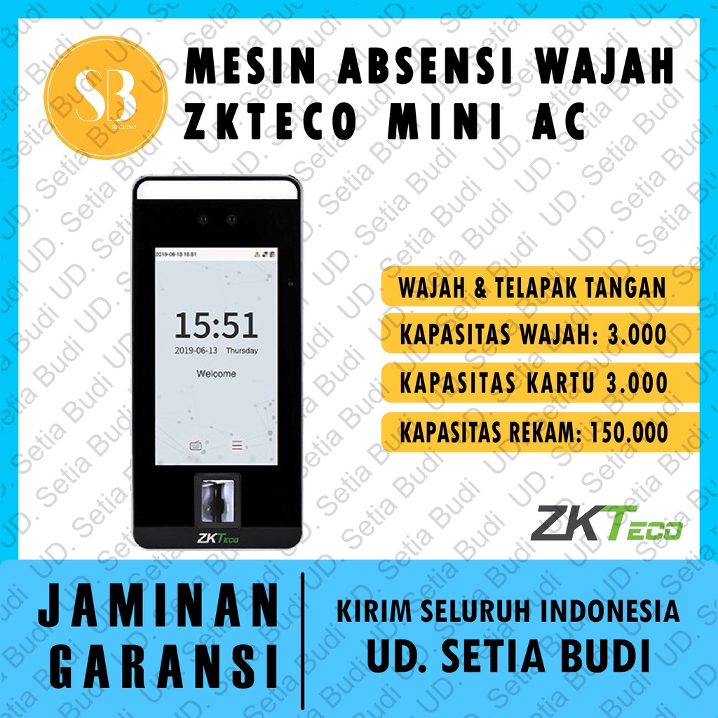 Jual ZKTECO MINI AC Mesin Absensi Akses Pintu Wajah / Face Recognition ...