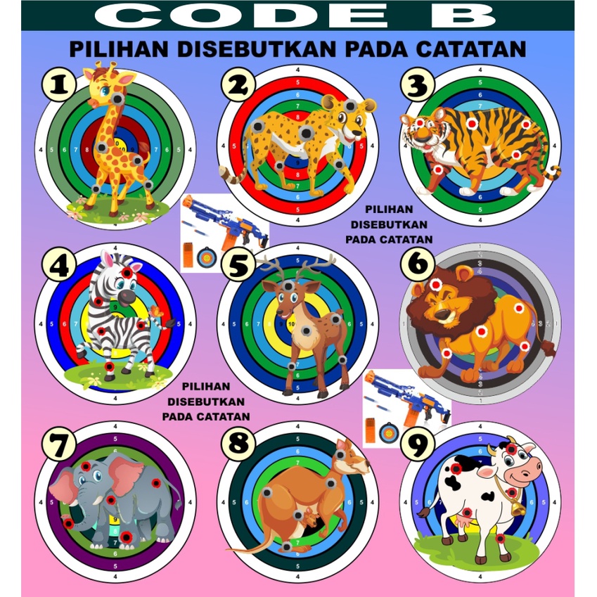 Jual STIKER TARGET 20cm 25cm 30cm 40cm PISTOL NERF BUSUR KARET ARROW ...