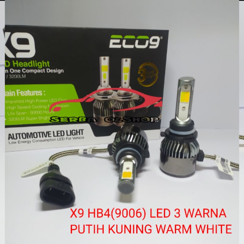 Jual NINE LUXIMOS X9 LAMPU LED Fog Lamp H11 HB3 HB4 H7 H8 H16 Mobil X7 DAN X9 3Warna white ...