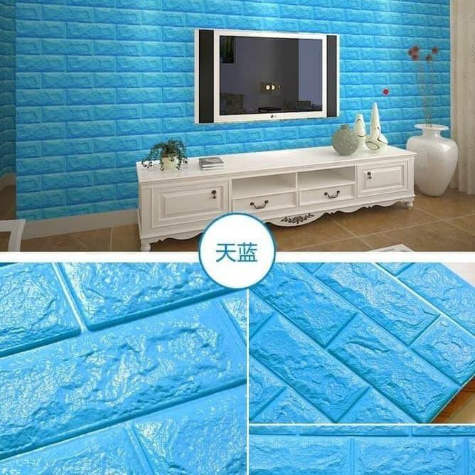 Jual Wallpaper Dinding 3D Foam Motif Batu Bata Timbul Ukuran 77 x 70 CM ...