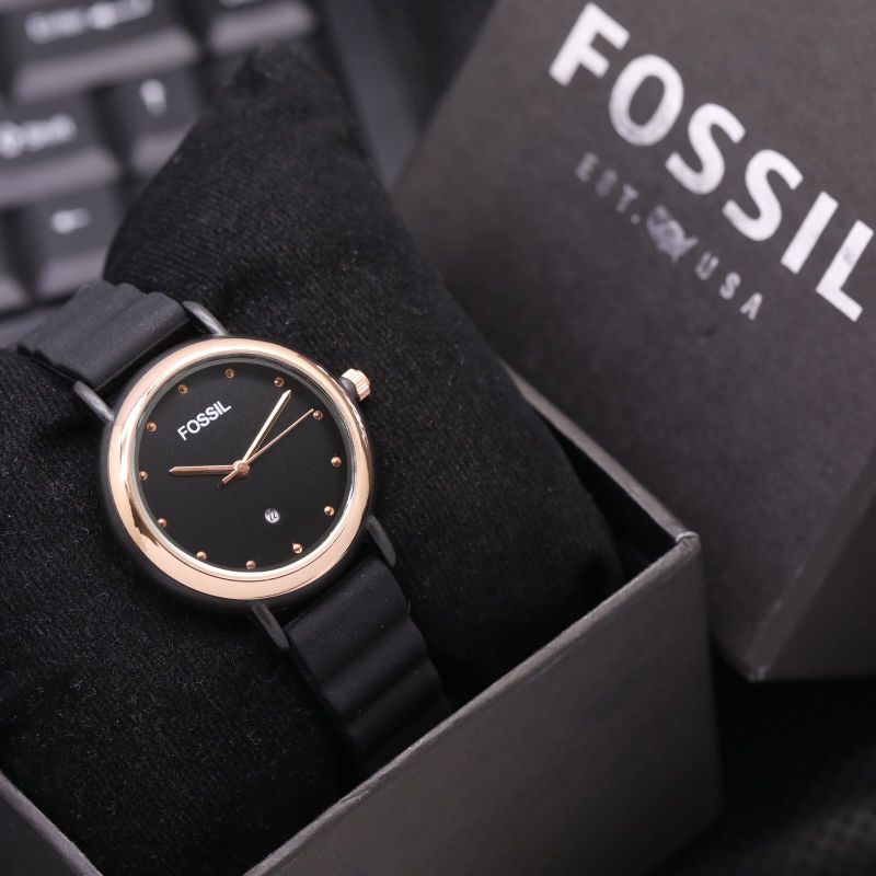 Jual JAM TANGAN NEW F-OSSIL RUBBER TANGGAL AKTIF DIAMETER 3CM +BOX ...