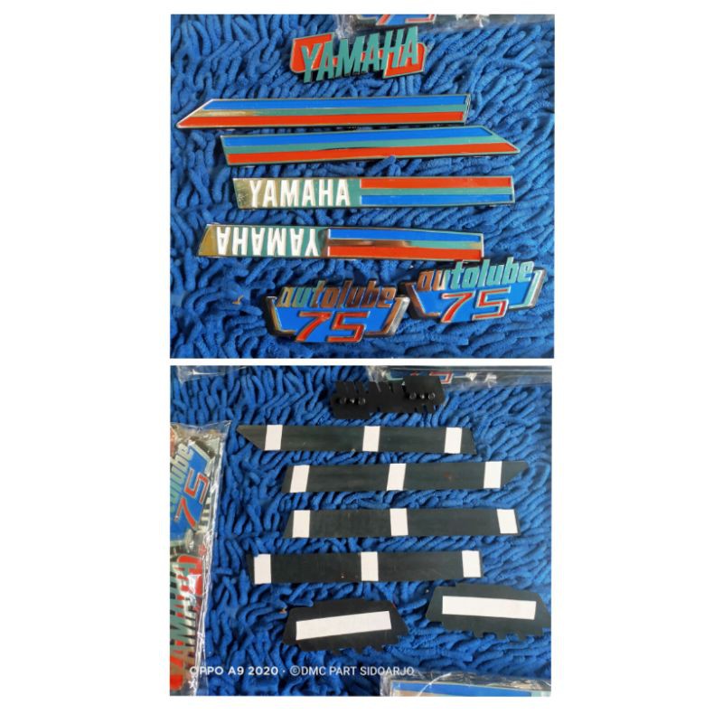 Jual LOGO EMBLEM BODY SET YAMAHA V75 NOS Tahun 1973-1978 (Sesuai foto ...