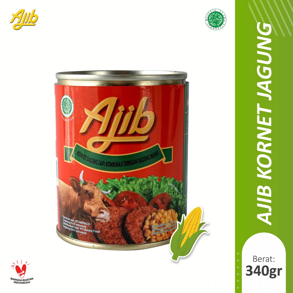 Jual Ajib Kornet Daging Sapi Dengan Jagung 340gr | Shopee Indonesia
