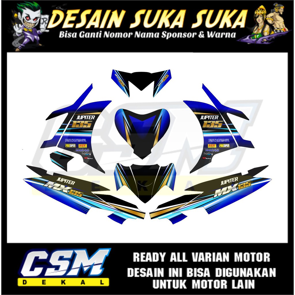 Jual decal motor jupiter 135 full body striping stiker motor | Shopee ...