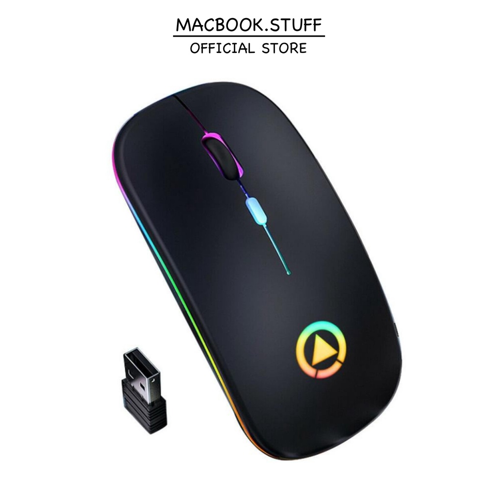 Jual Wireless Silent Mouse LED Light Ultra Slim | Shopee Indonesia