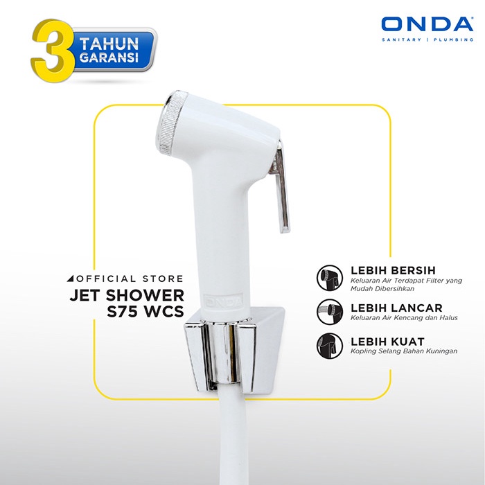 Jual ONDA JET SHOWER WC BIDET S 75 WCS KEPALA SELANG KOMPLIT KAMAR ...