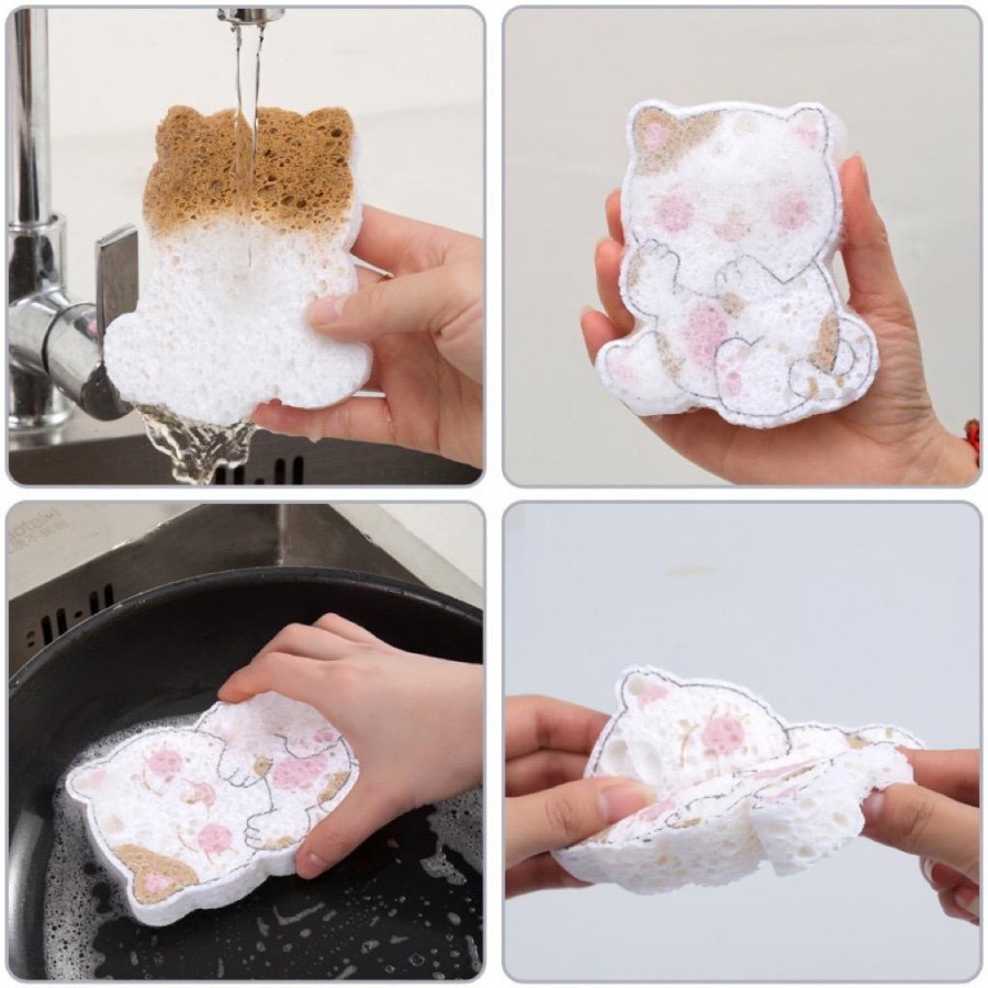 Jual Spons busa cuci piring magic spon ajaib tipis tebal cute dish wash ...