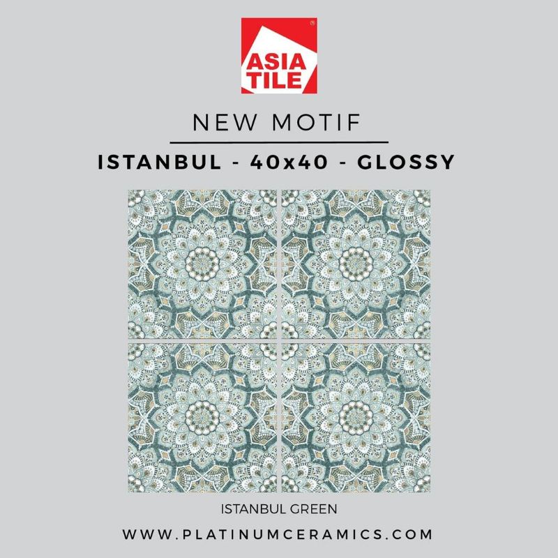 Jual KERAMIK LANTAI 40X40 ISTANBUL GREEN / NEW MOTIF / ASIA TILE ...