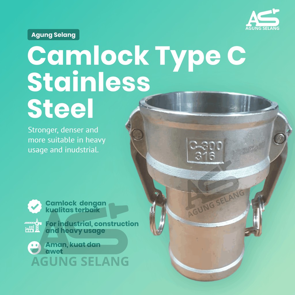 Jual Camlock C 2inch Stainless Steel Tipe C200 Hose Shank Coupler 2 ...