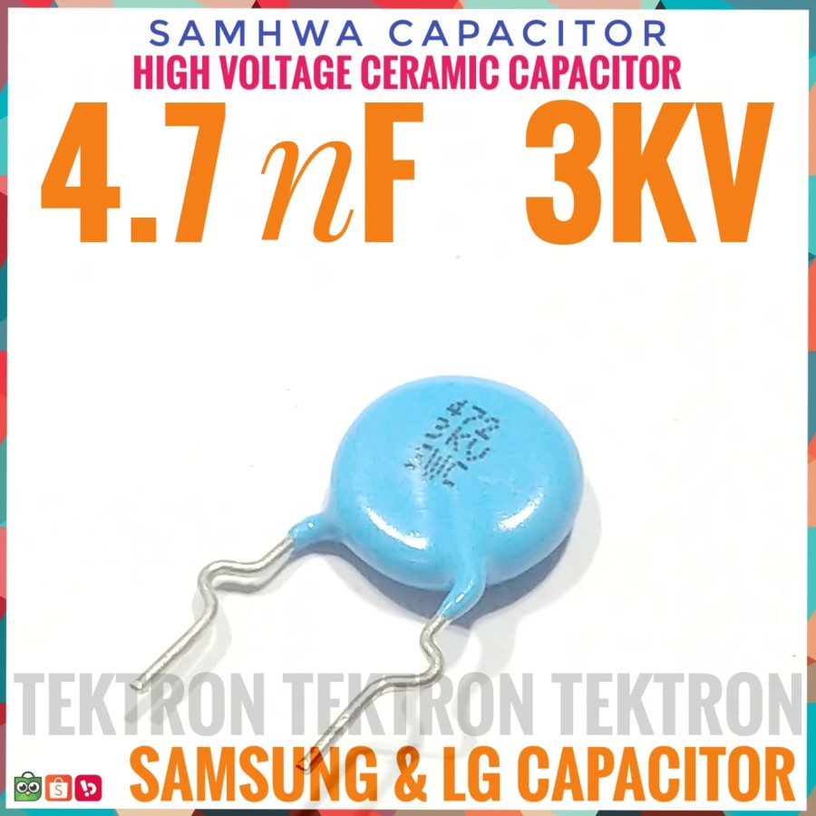 Jual Samhwa 4.7nF 3KV Ceramic Capacitor 472 3000V Keramik High Voltage ...