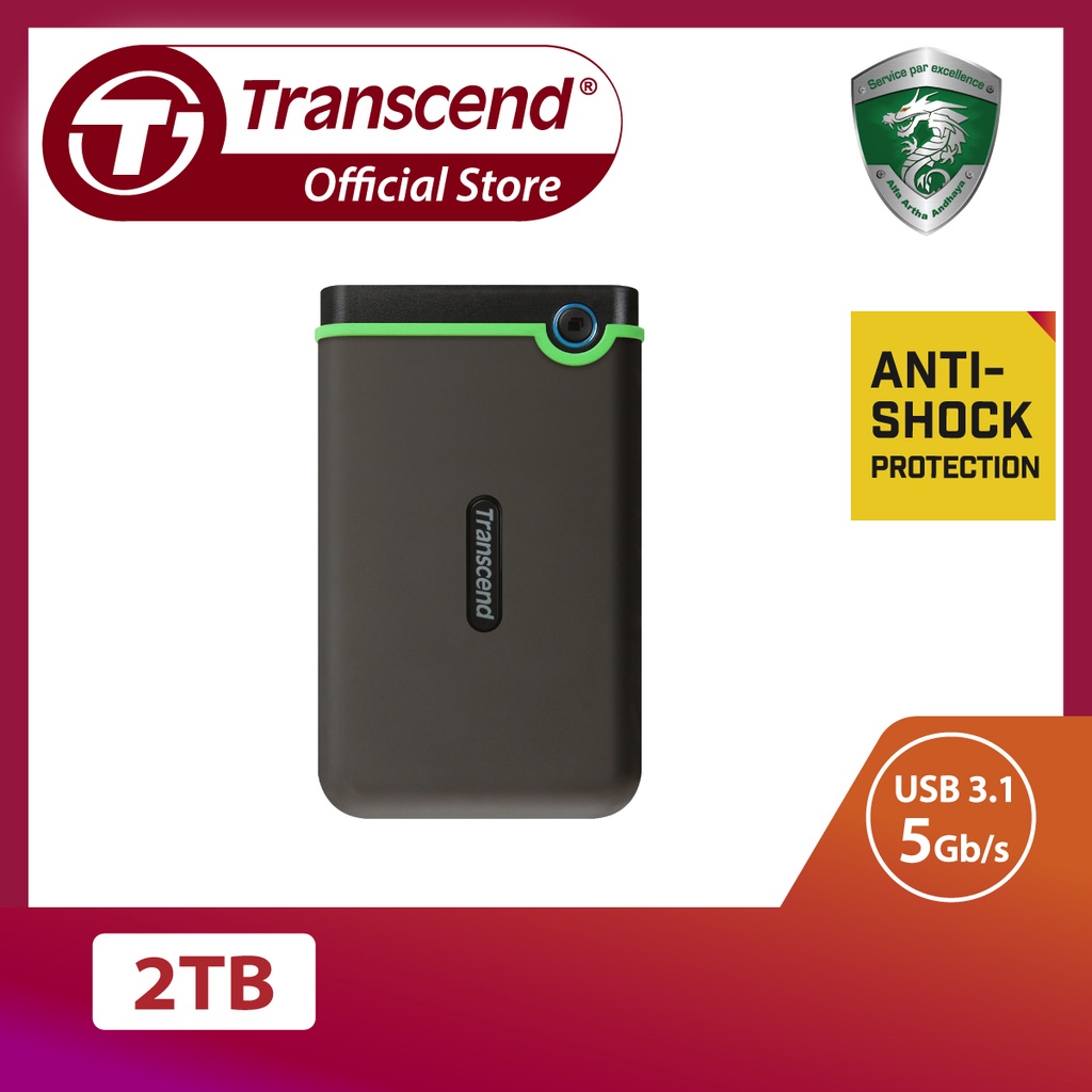 Jual Transcend External HDD StoreJet 25M3 [2TB] | Shopee Indonesia