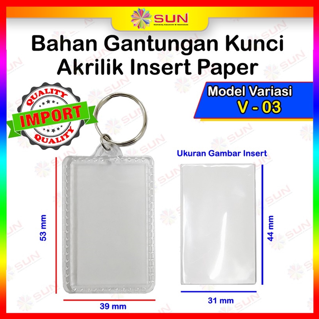 Jual Gantungan Kunci Akrilik Insert Paper isi 1 pcs ( 1 sisi ) | Shopee ...