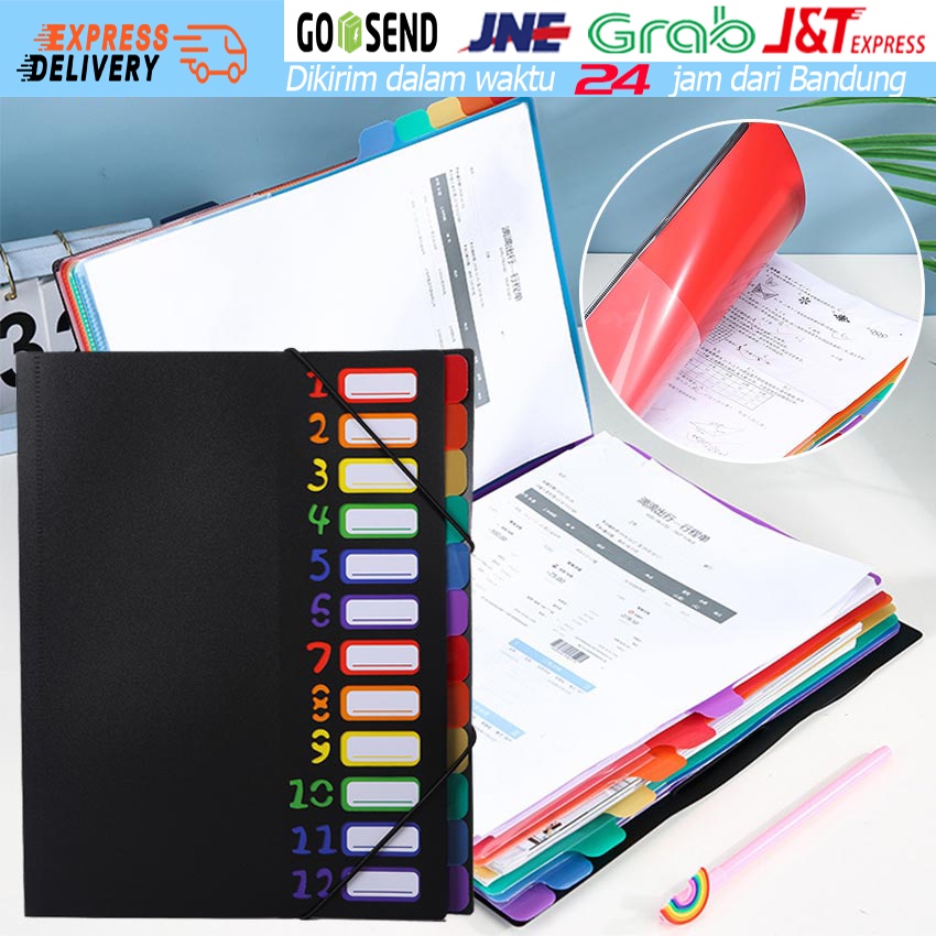 Jual Display Book / Map File Dokumen A4 F4 12 Pockets Map Harmonika ...